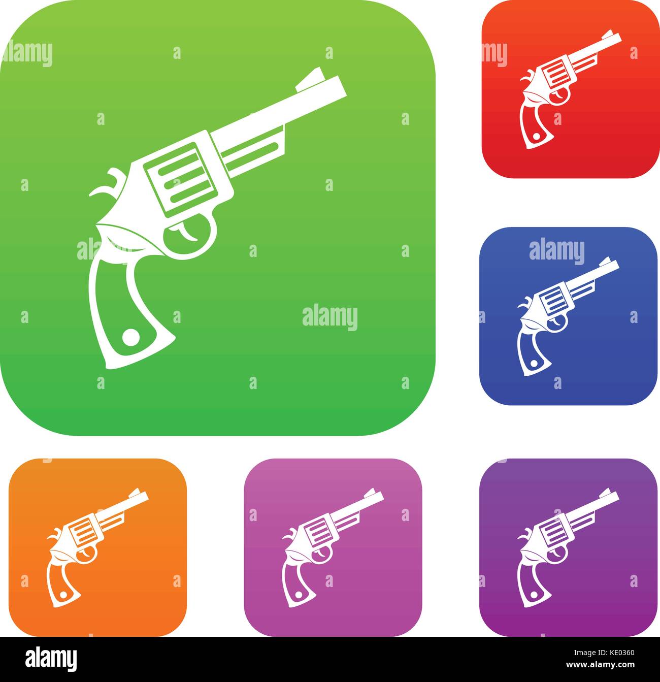 Vintage revolver set color collection Stock Vector Image & Art - Alamy