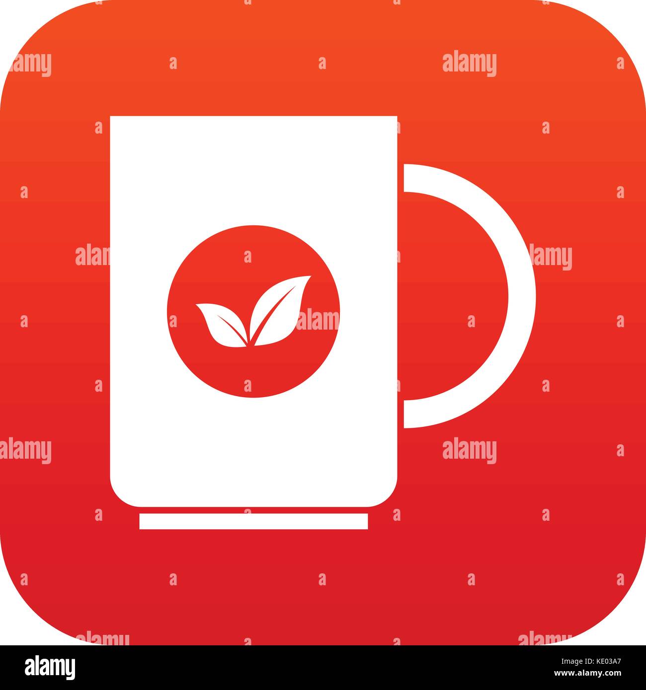 Cup of tea icon digital red Stock Vector Image & Art - Alamy