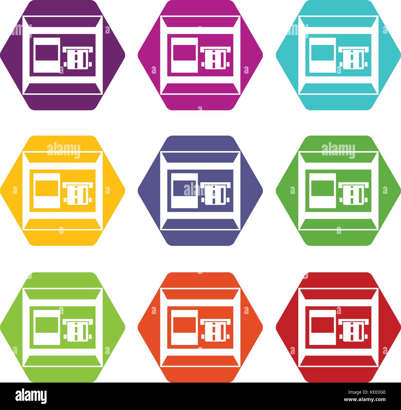 ATM icon set color hexahedron Stock Vector Image & Art - Alamy