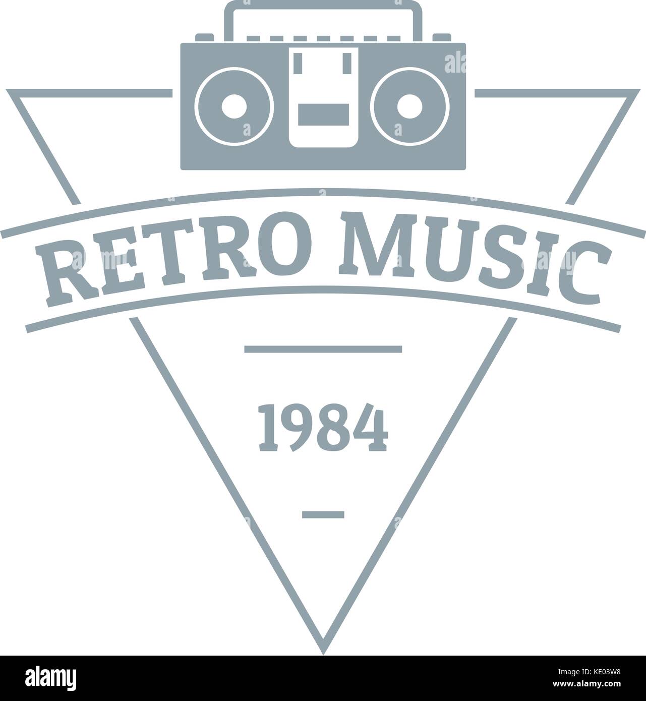 Retro music logo, simple gray style Stock Vector Image & Art - Alamy