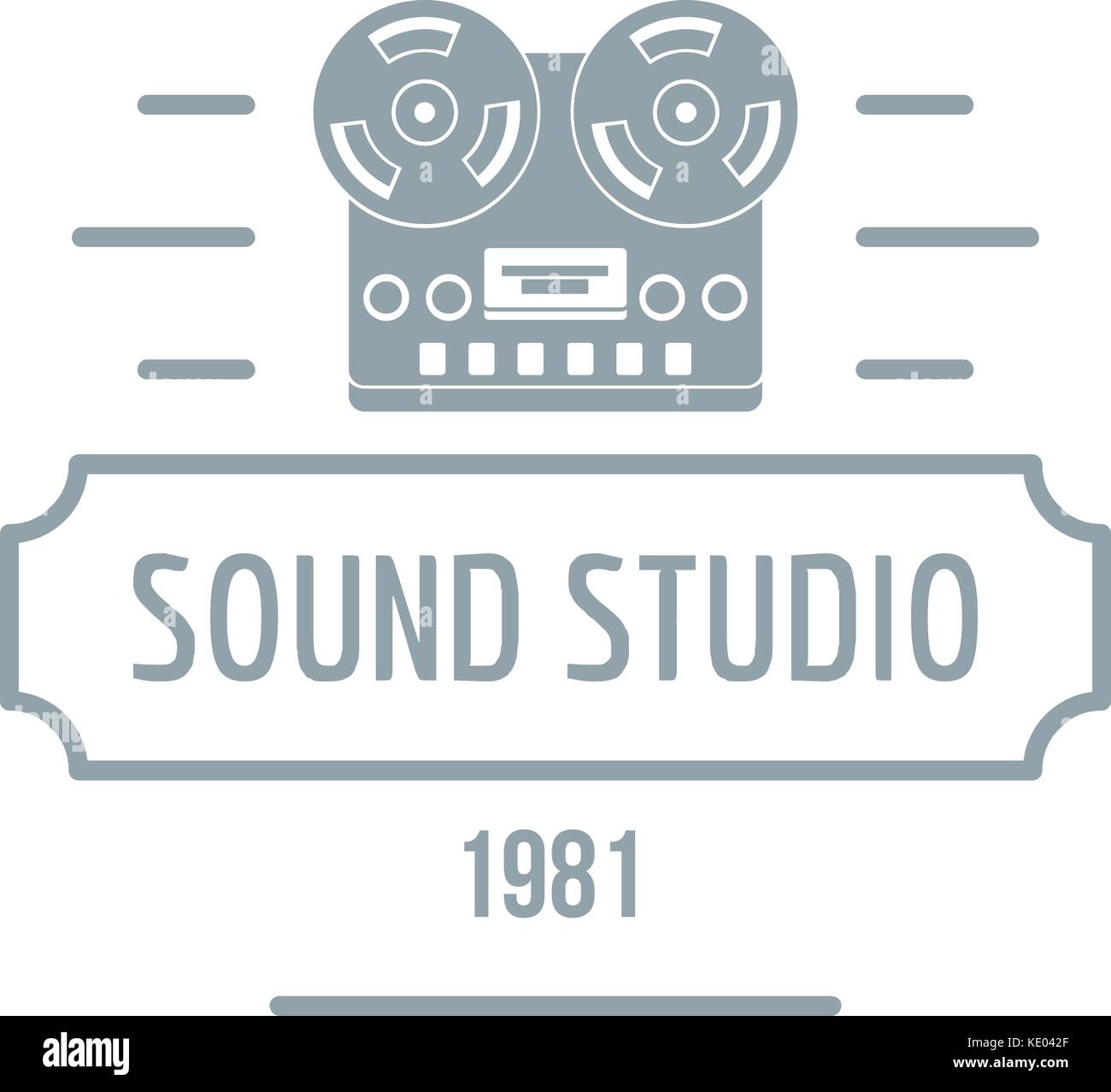Retro sound studio logo, simple gray style Stock Vector Image & Art - Alamy