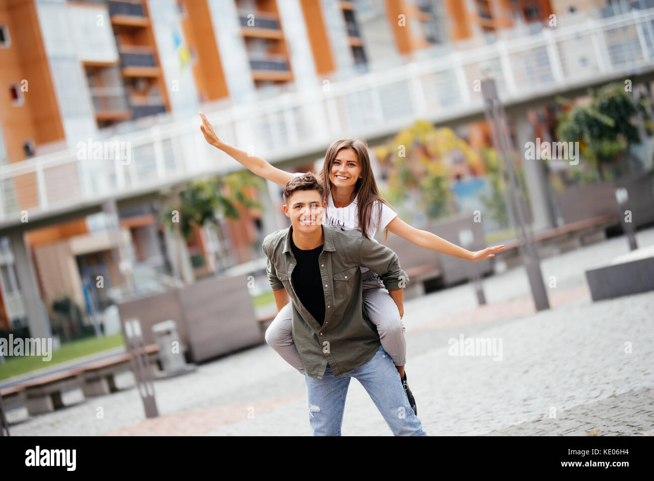 Couple having a good time outside hi-res stock photography and images ...