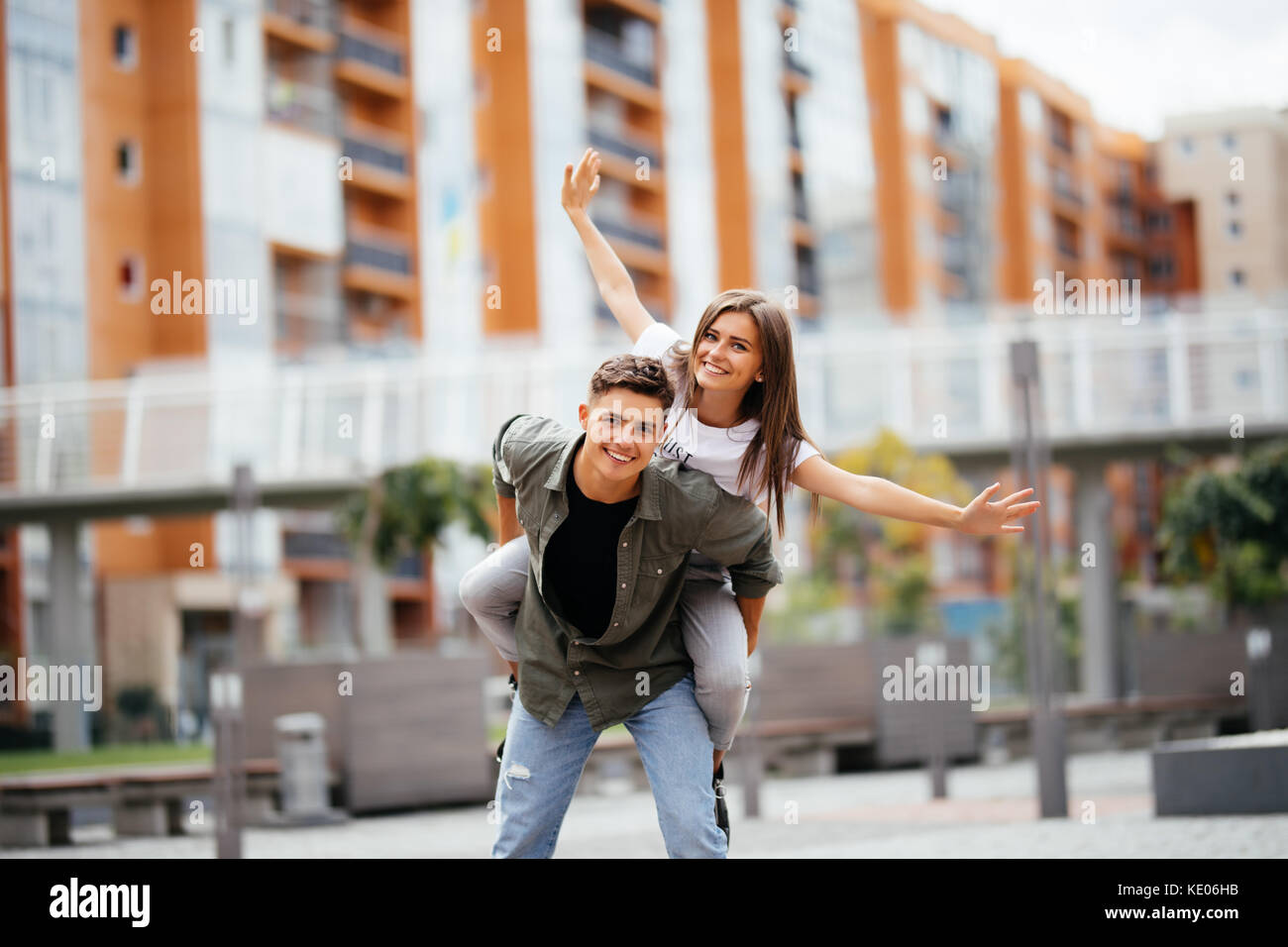 Couple having a good time outside hi-res stock photography and images ...
