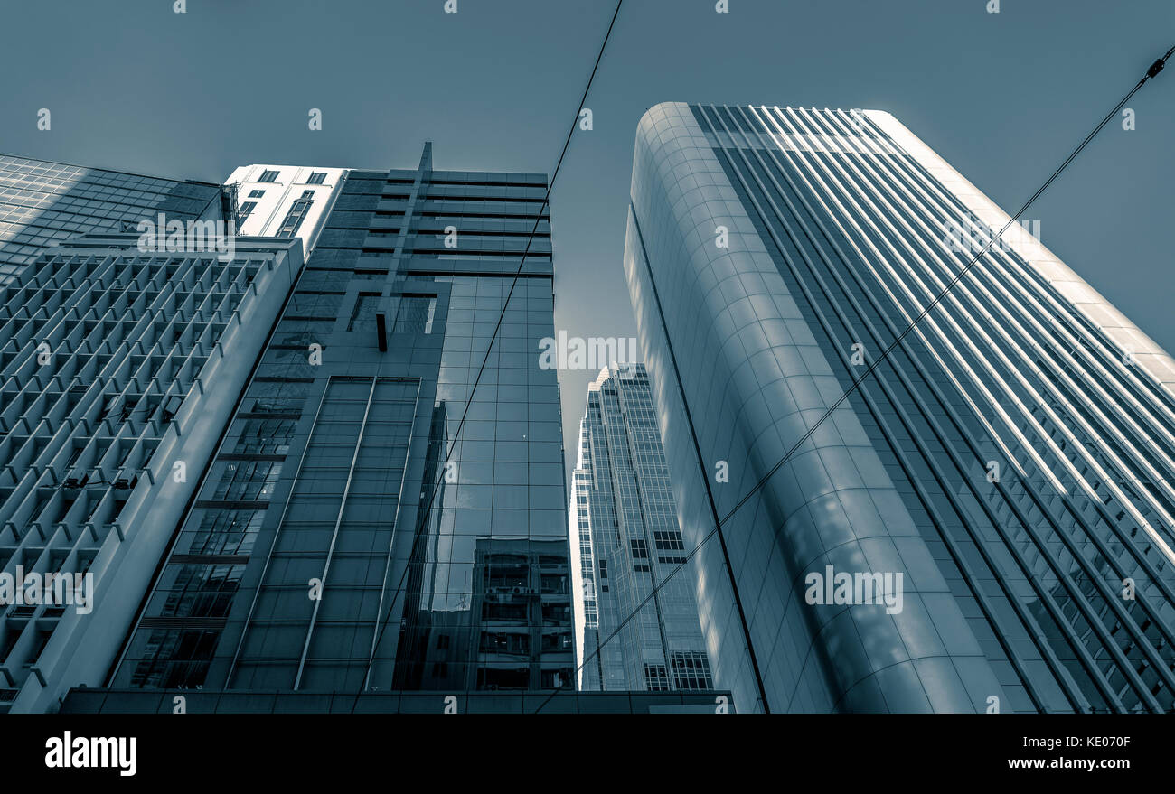 commercial building in Hong Kong with blue color Stock Photo - Alamy
