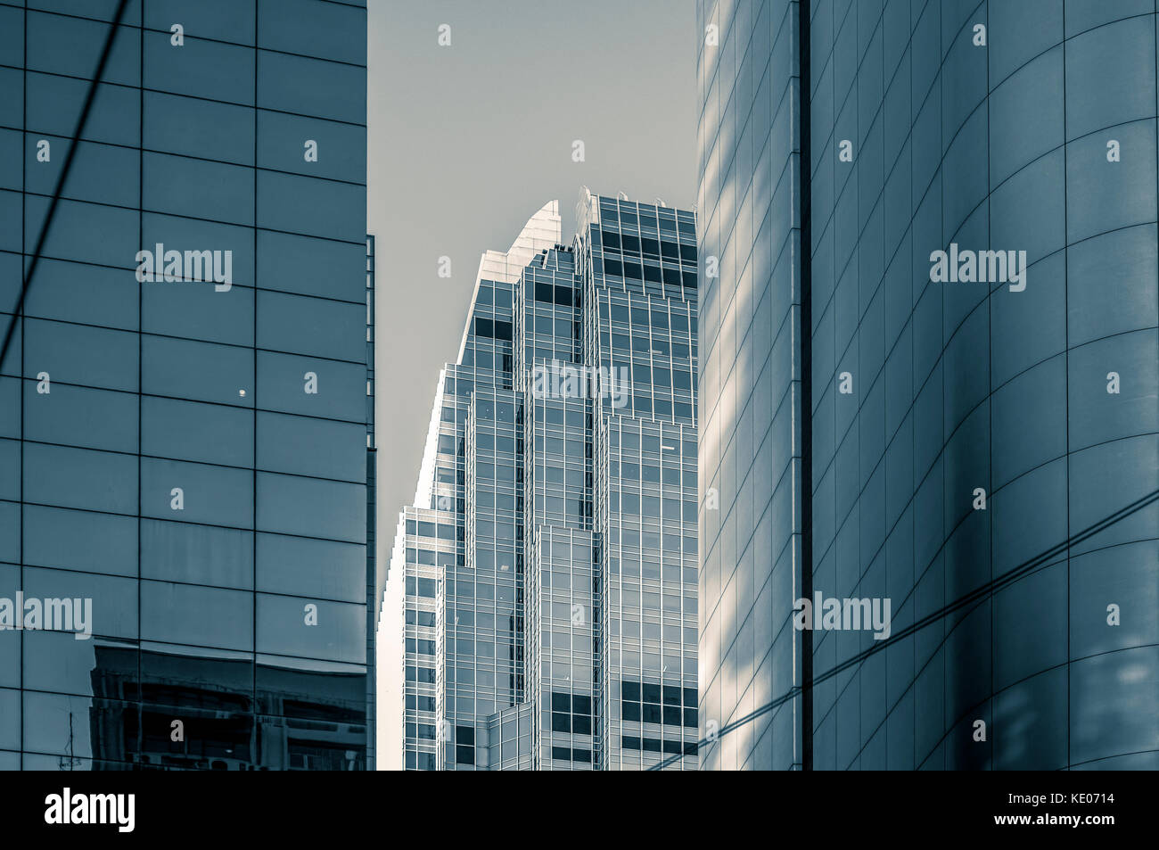 commercial building in Hong Kong with blue color Stock Photo - Alamy