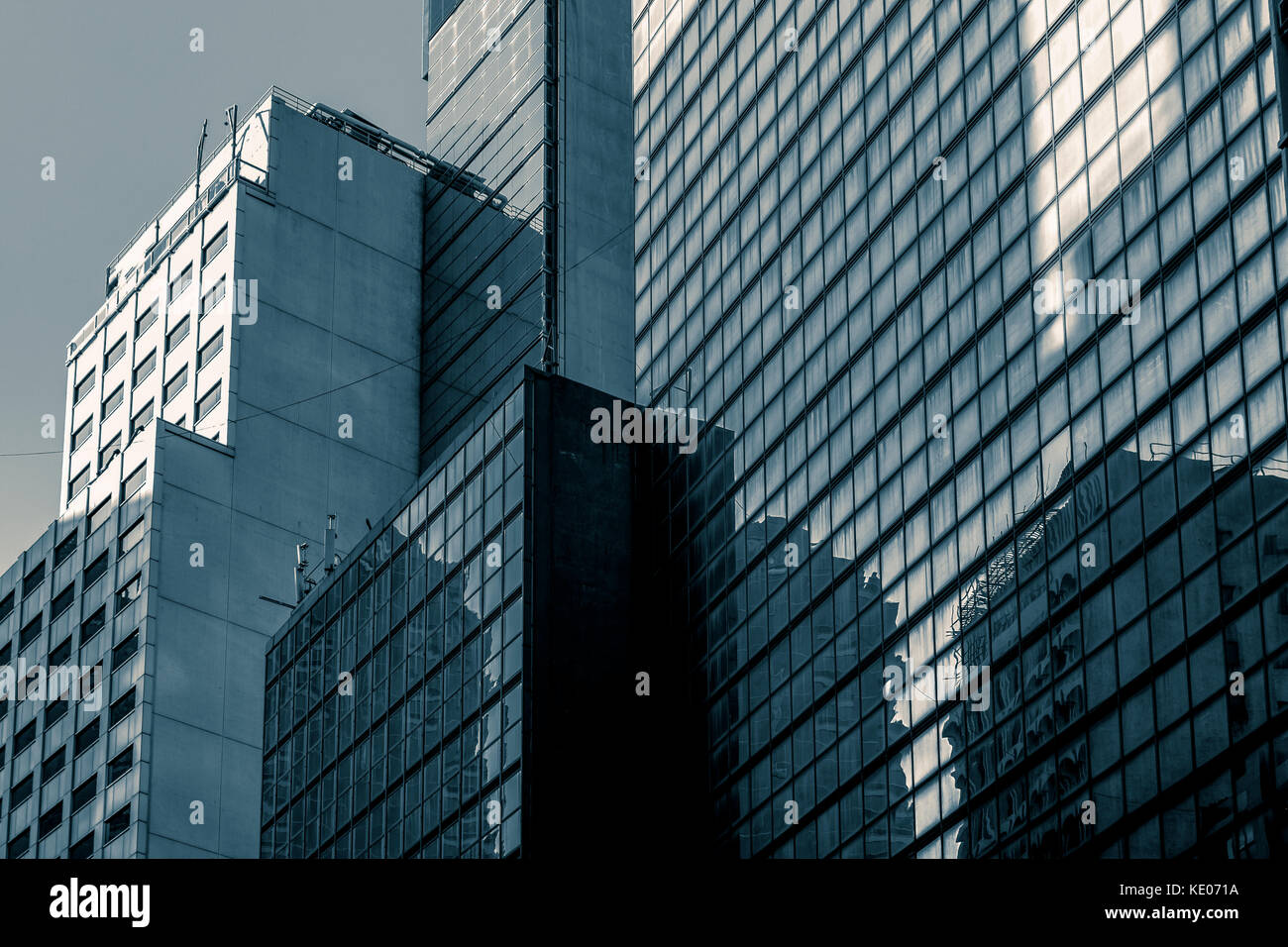 commercial building in Hong Kong with blue color Stock Photo - Alamy