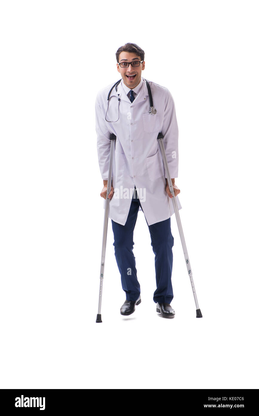 Young doctor physician standing walking isolated on white background ...