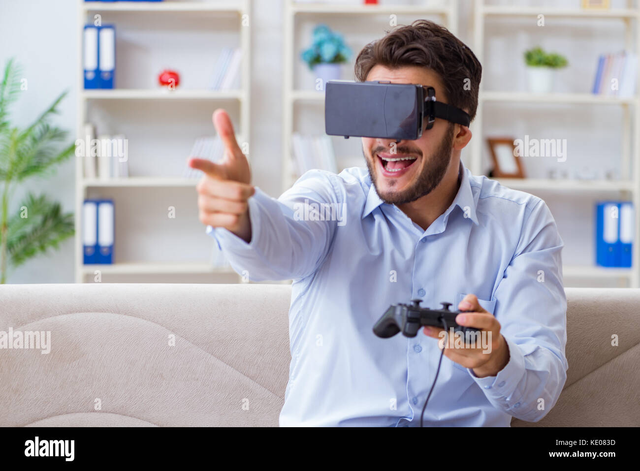 Student gamer playing games at home Stock Photo - Alamy