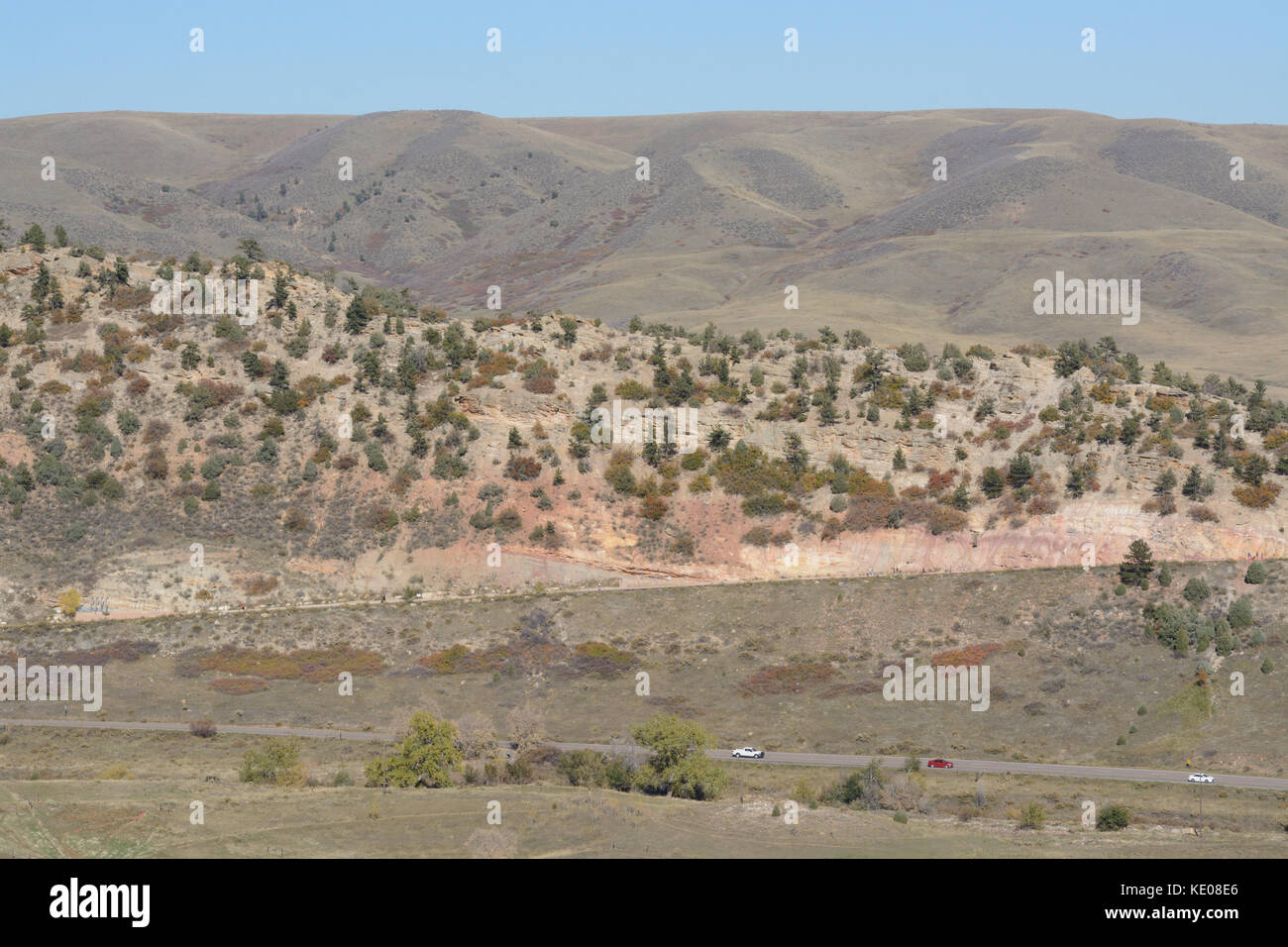 View of Dinosaur Ridge Colorado where prehistoric fossils of dinosaurs ...