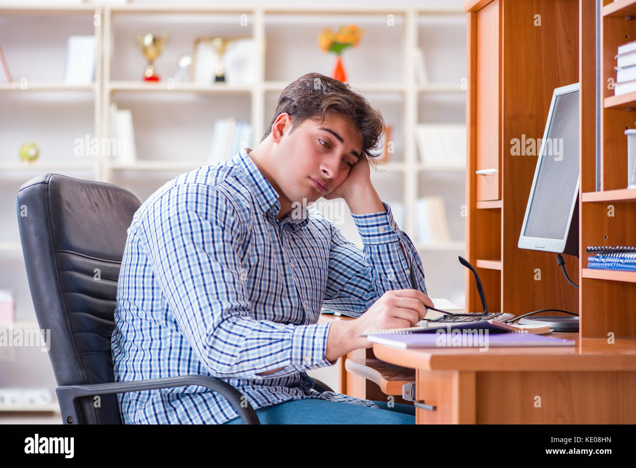 Yawning student writing hi-res stock photography and images - Alamy