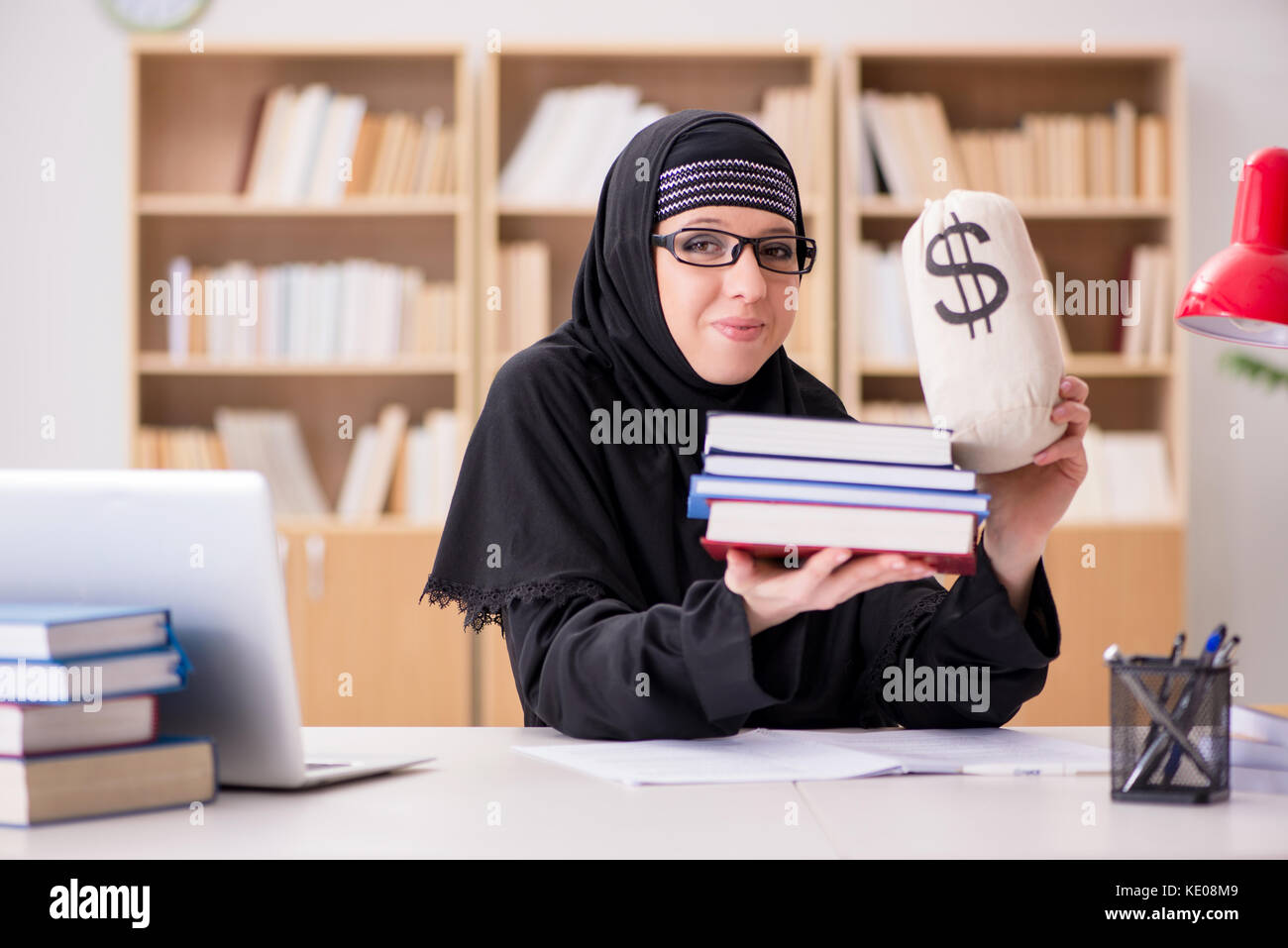 Muslim girl in hijab studying preparing for exams Stock Photo - Alamy