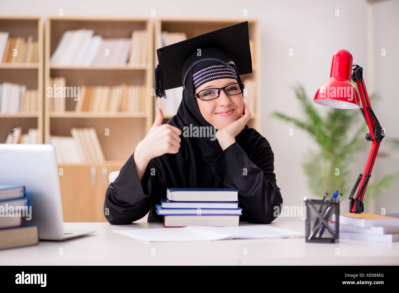 Muslim girl in hijab studying preparing for exams Stock Photo - Alamy