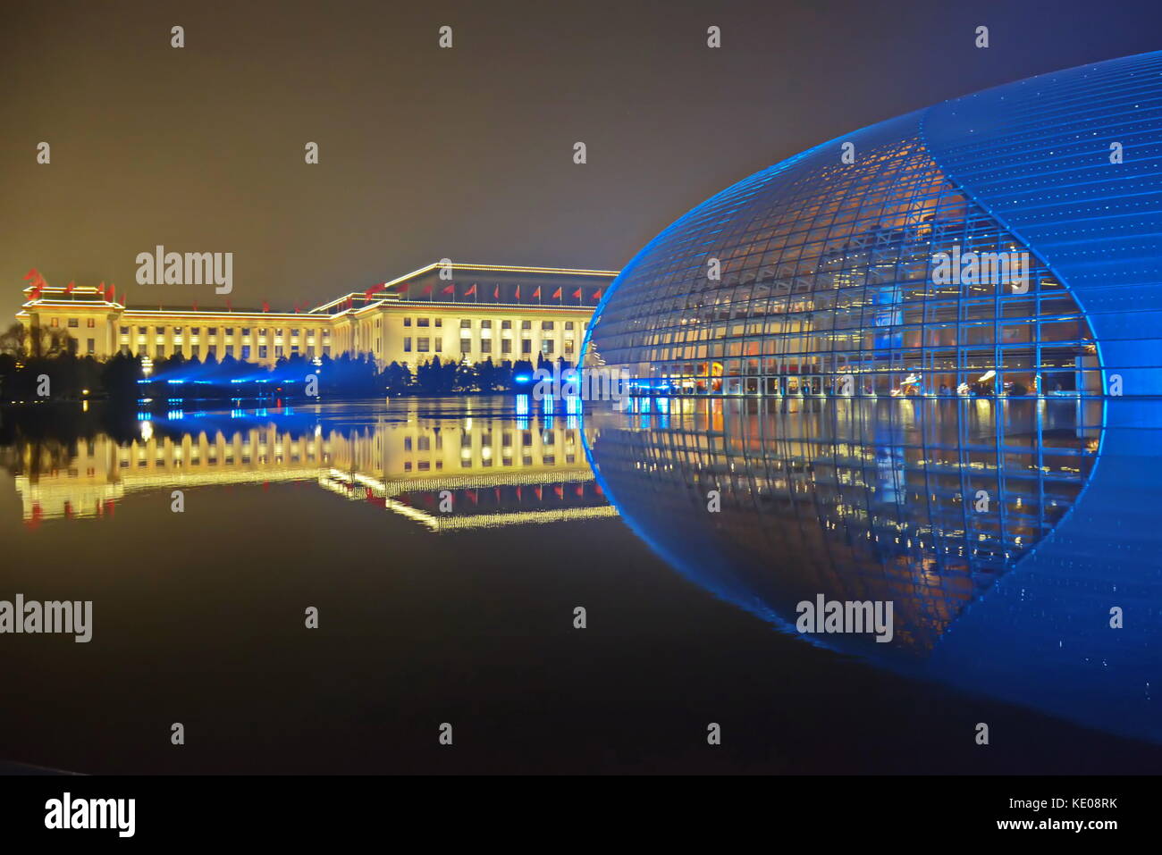 Beijing, China. 17th Oct, 2017. Lighting show of the National Centre ...