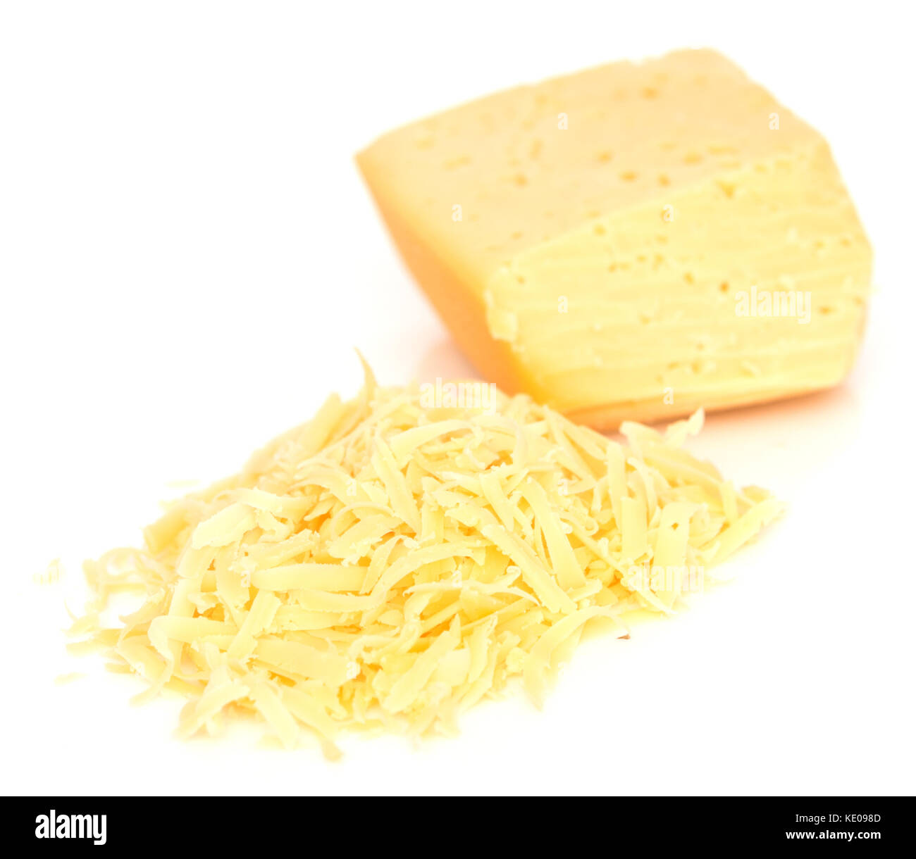 grated cheese isolated on white background Stock Photo - Alamy