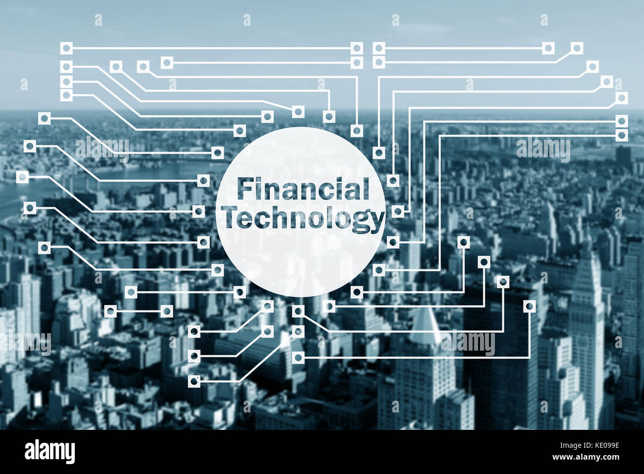 Smart city concept with fintech financial technology concept Stock ...