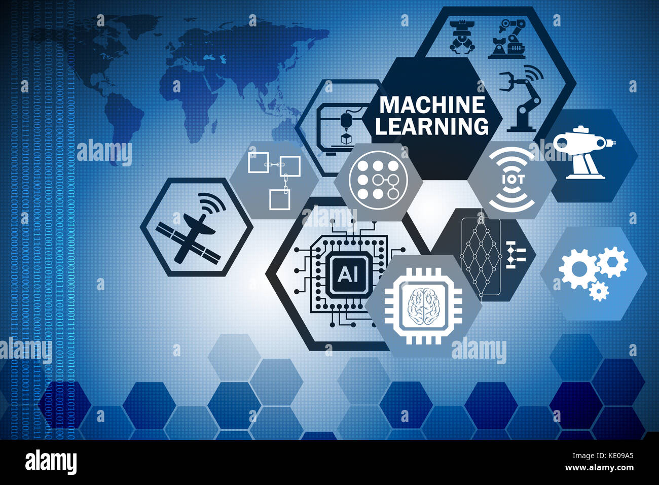 Machine learning computing concept of modern IT technology Stock Photo ...