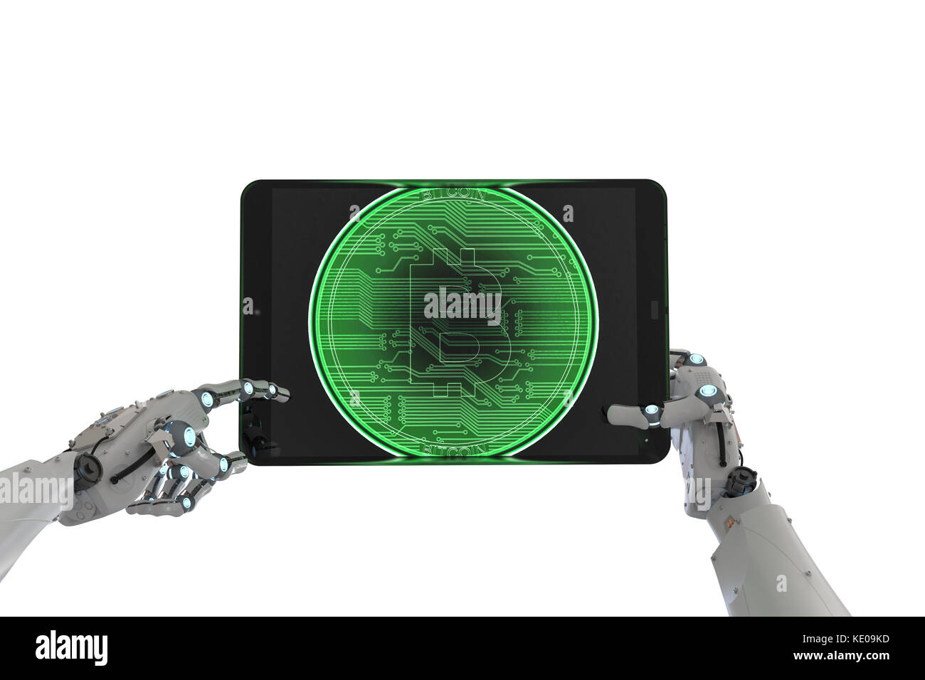 Hand bit coin on Cut Out Stock Images & Pictures - Alamy