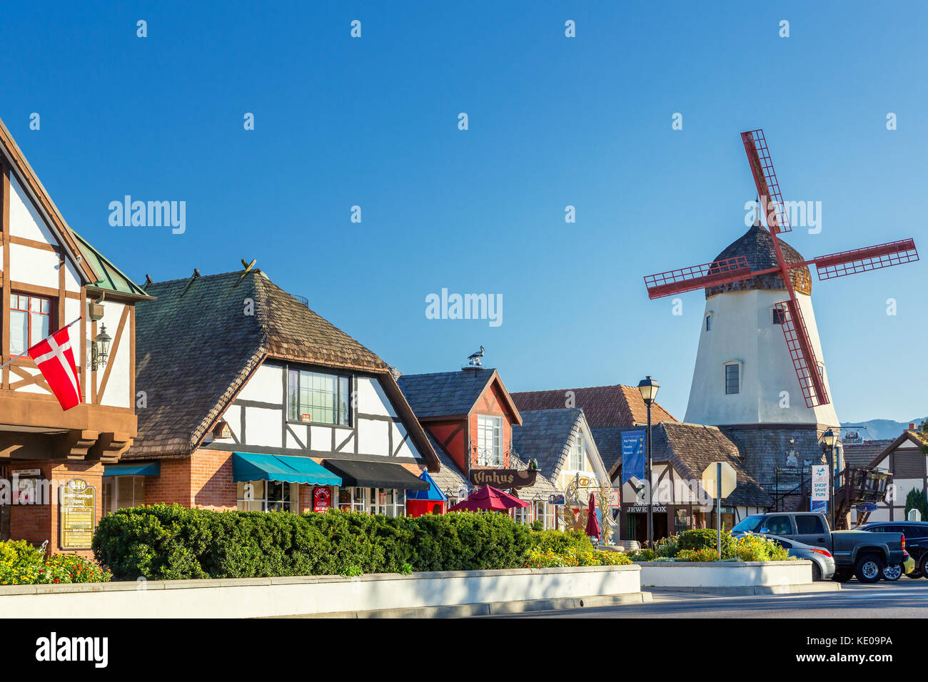 The old Windmill in Solvang, Santa Barbara County, California, USA ...