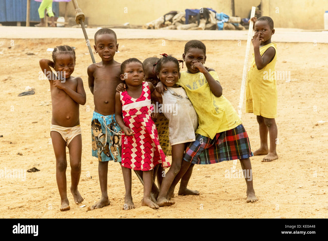 Accra, Ghana - December 28, 2016: happy children in a street in Accra ...