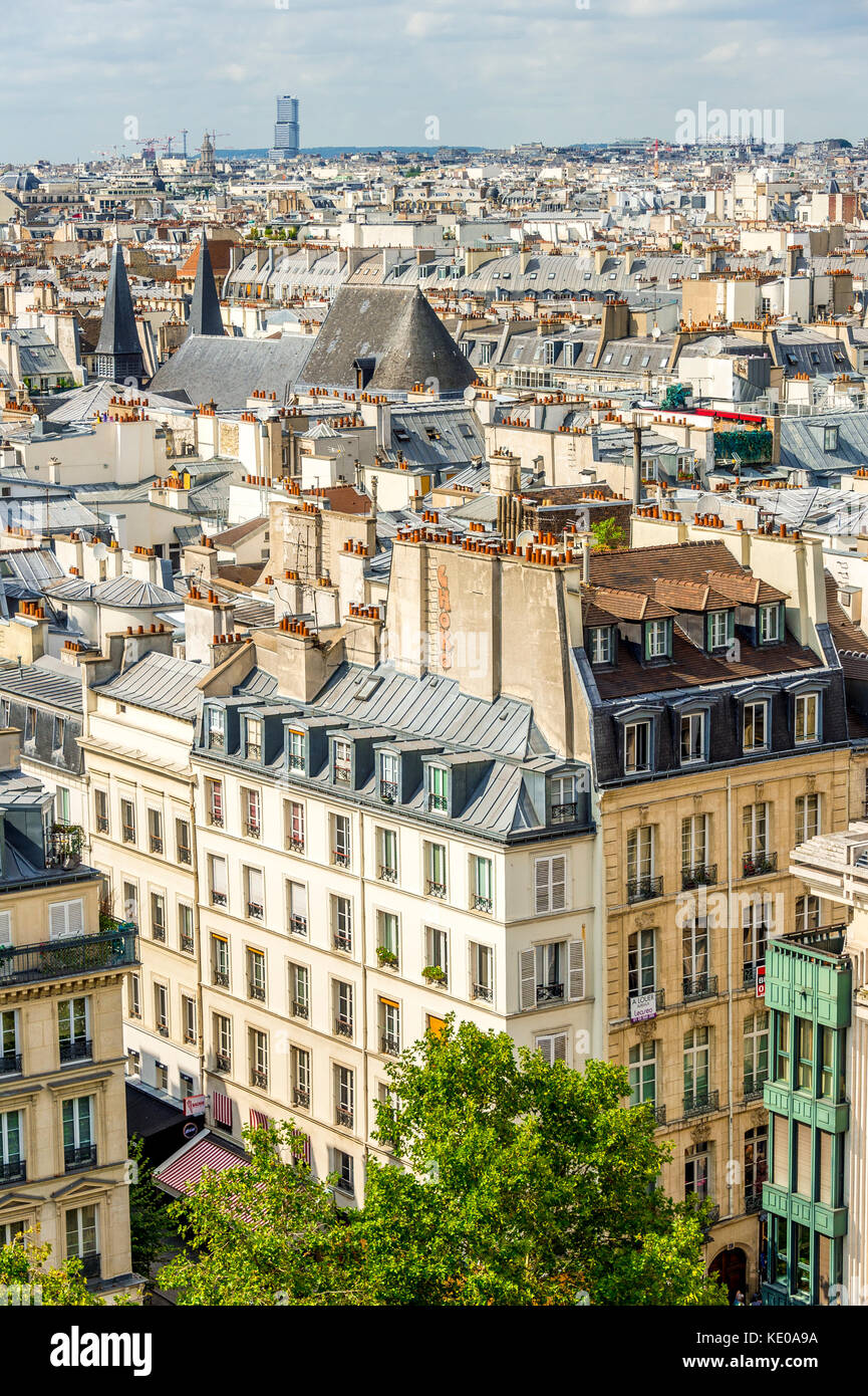 Paris rooftops as viewed from the Pompidou Centre in Paris Stock Photo ...