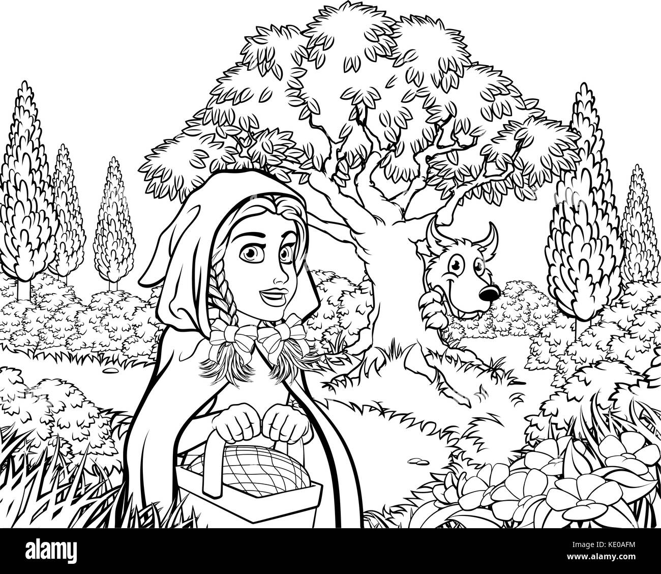 Red Riding Hood Black and White Stock Photos & Images - Alamy