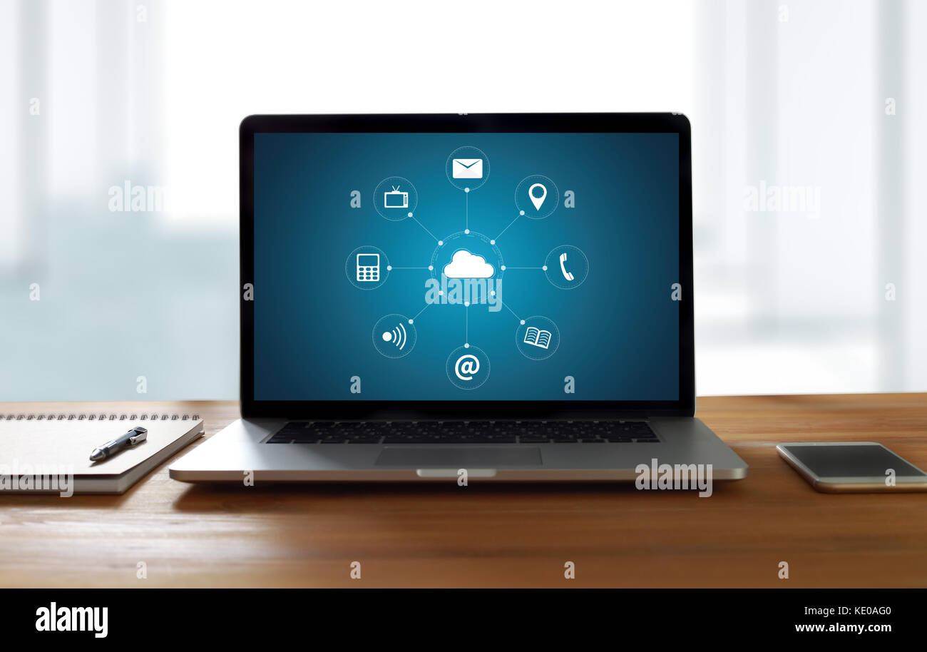 Cloud Computing diagram Network Data Storage Technology Service Stock ...