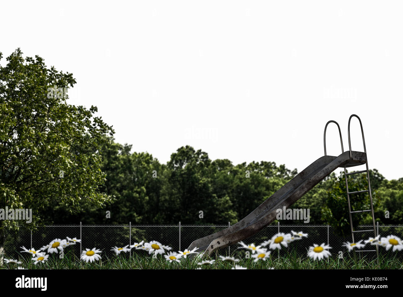 3d illustration of a rusty playground slide Stock Photo - Alamy