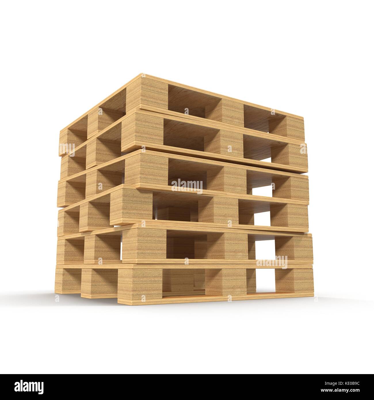 Stacked pallets on white Cut Out Stock Images & Pictures - Alamy
