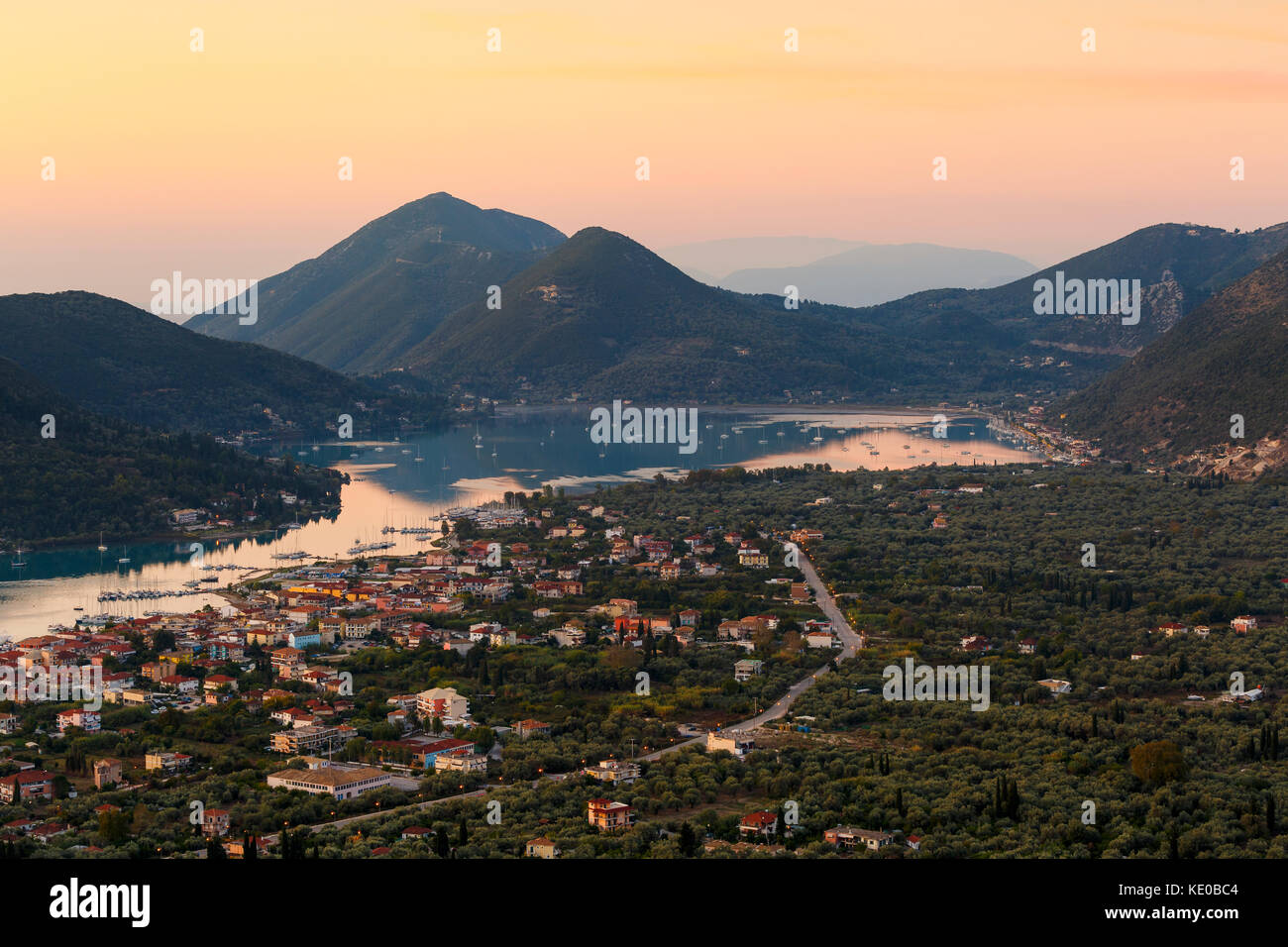 Nydri village on Lefkada island in Greece Stock Photo - Alamy