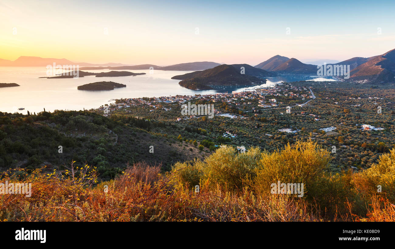 Nydri village on Lefkada island in Greece Stock Photo - Alamy