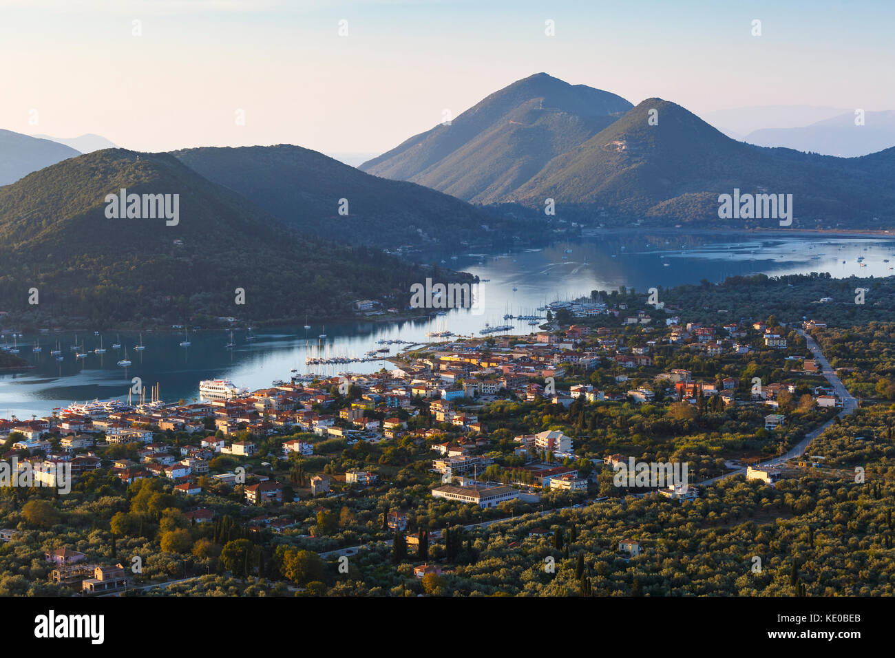 Nydri village on Lefkada island in Greece Stock Photo - Alamy