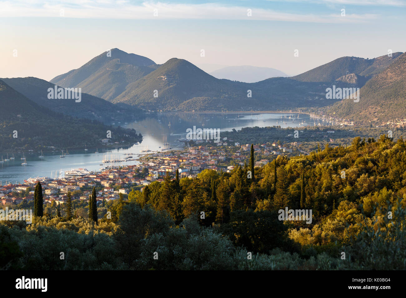 Nydri village on Lefkada island in Greece Stock Photo - Alamy