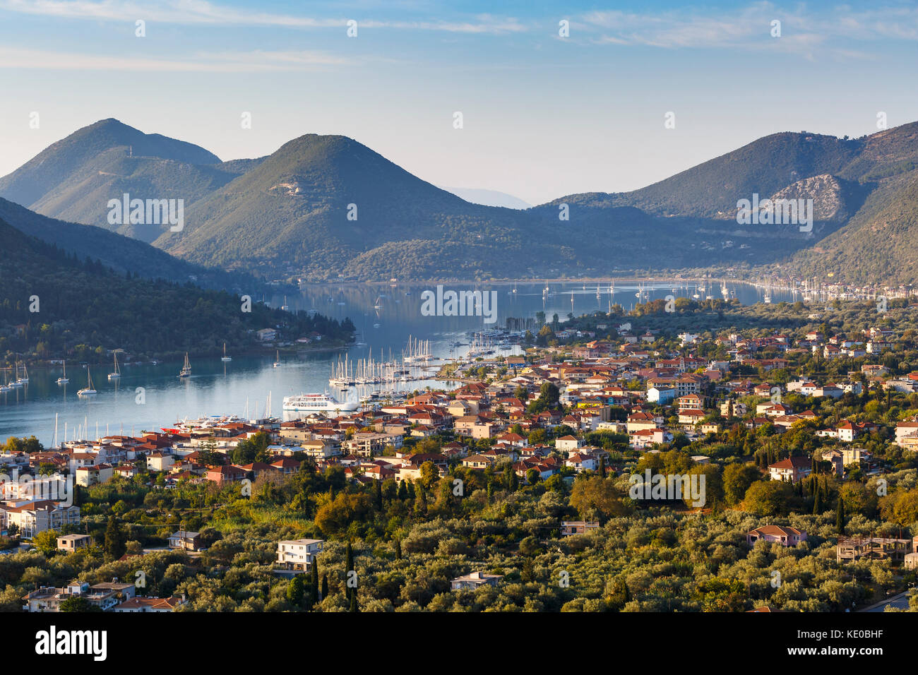 Nydri village on Lefkada island in Greece Stock Photo - Alamy