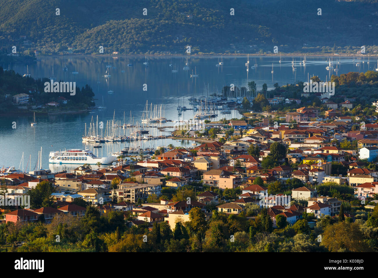 Nydri village on Lefkada island in Greece Stock Photo - Alamy