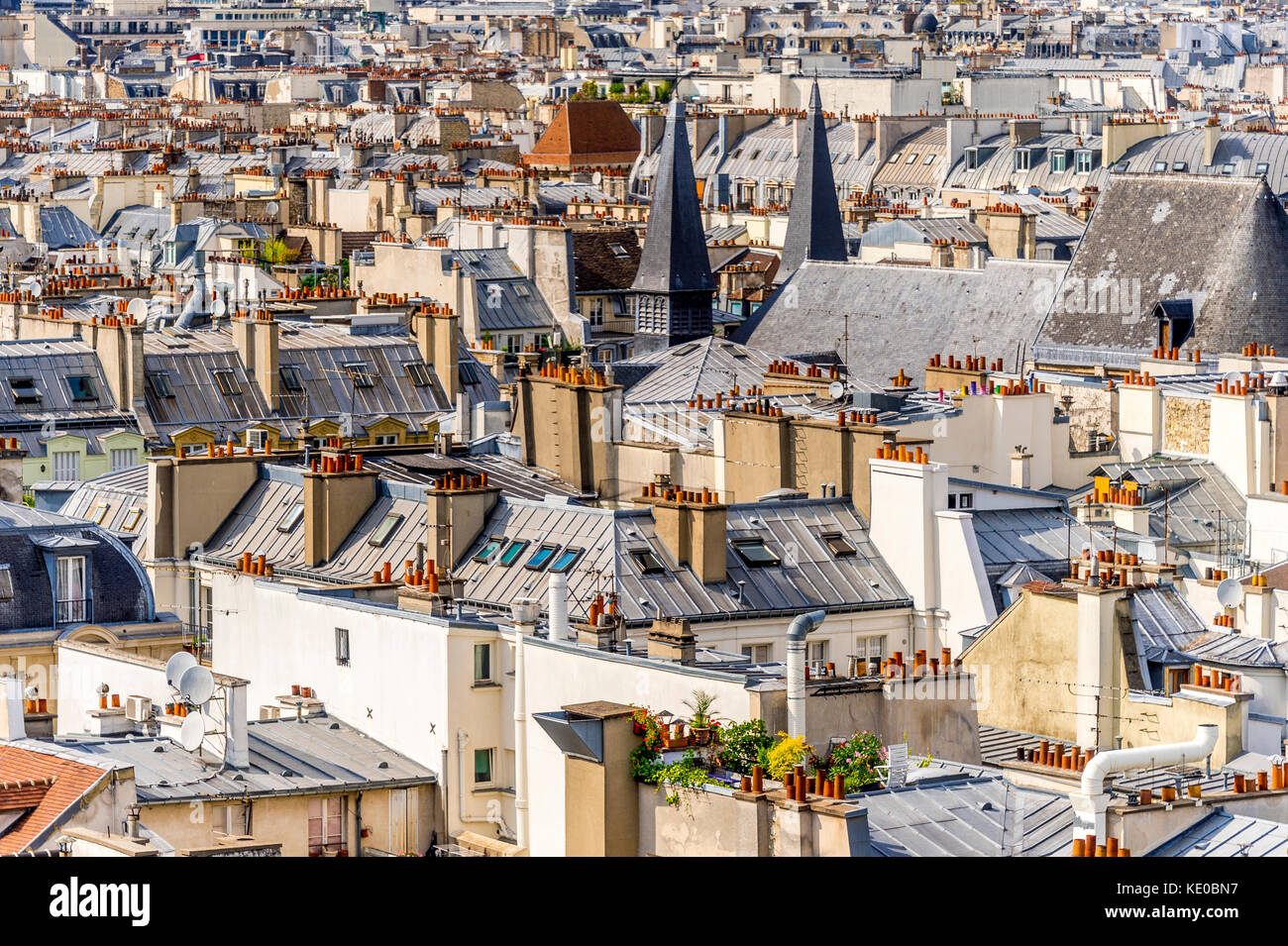 Paris rooftops as viewed from the Pompidou Centre in Paris Stock Photo ...