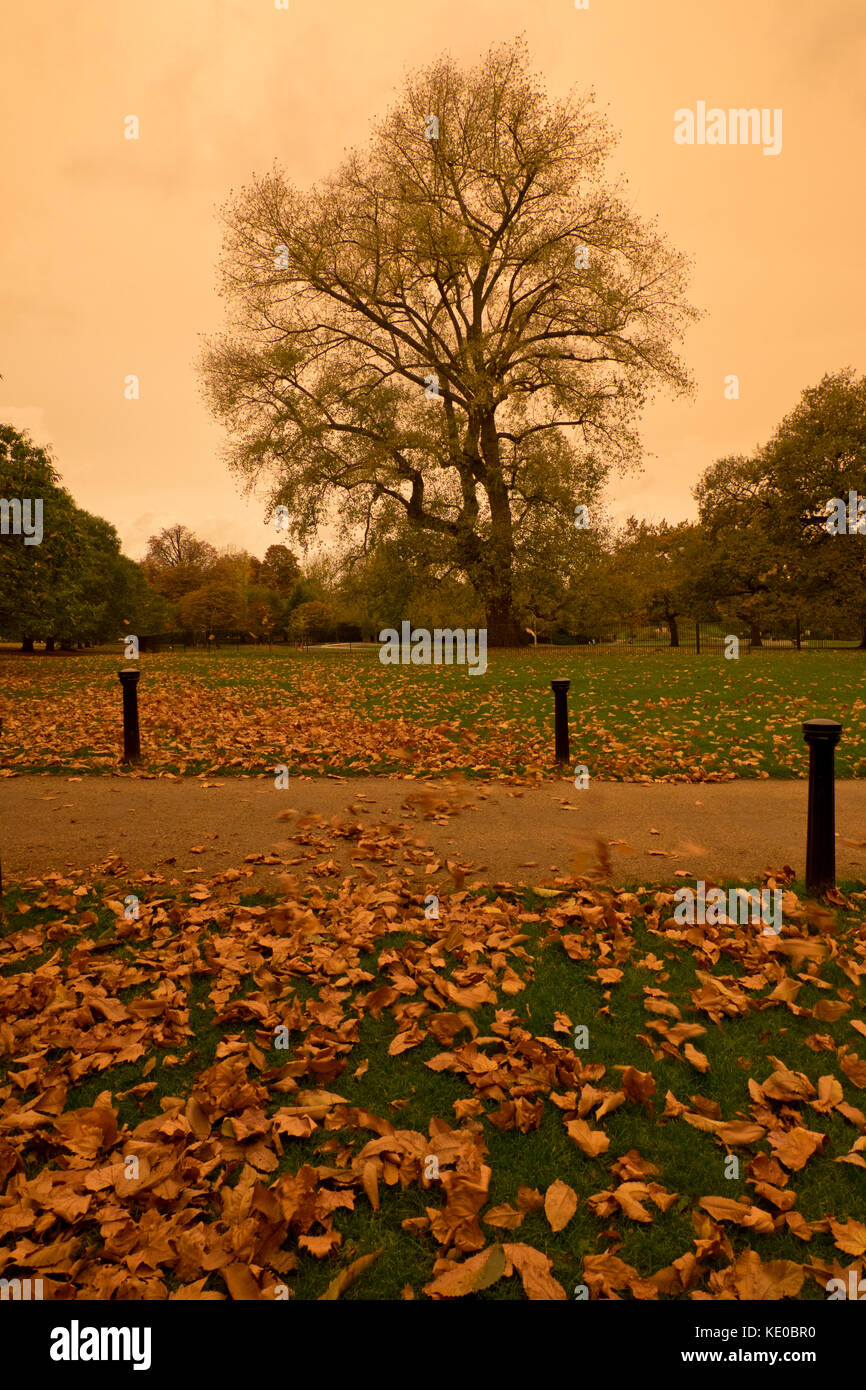 Red sky with tones of orange and sepia in parts of London as air and ...