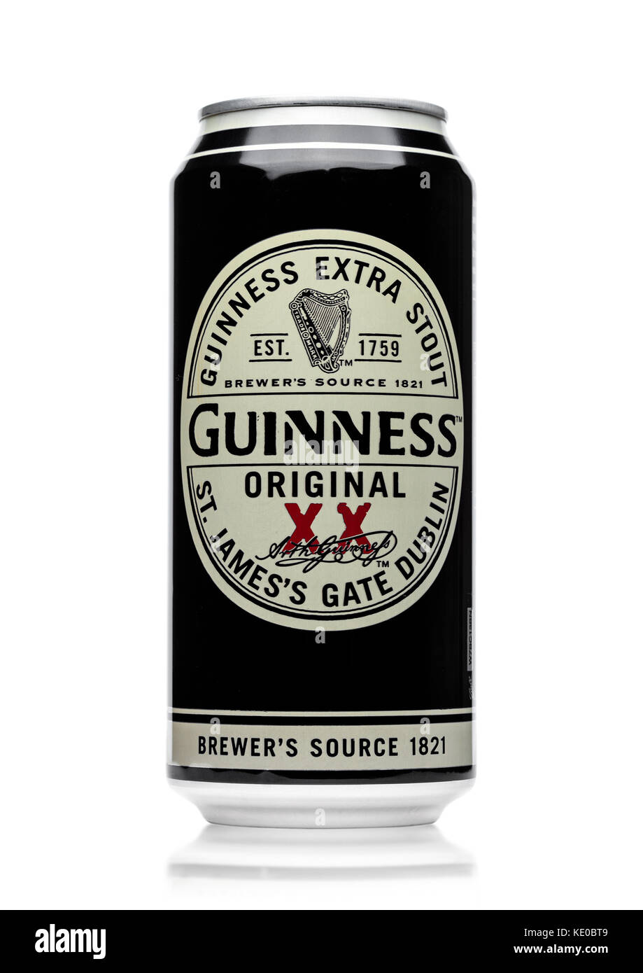 LONDON, UK - MAY 29, 2017: Alluminium can of Guinness original beer on ...