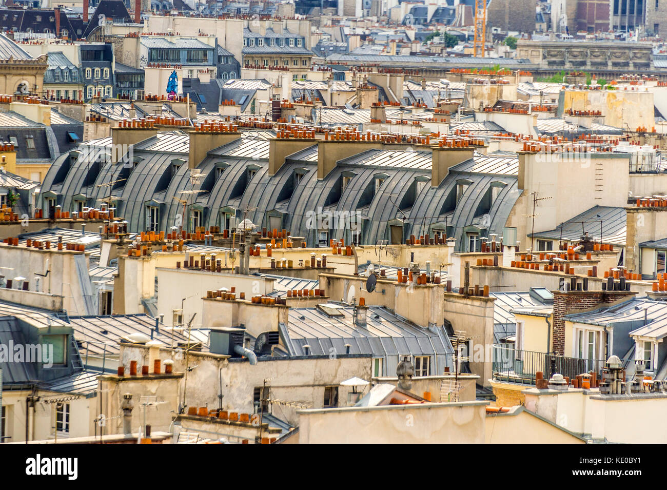 Paris rooftops as viewed from the Pompidou Centre in Paris Stock Photo ...