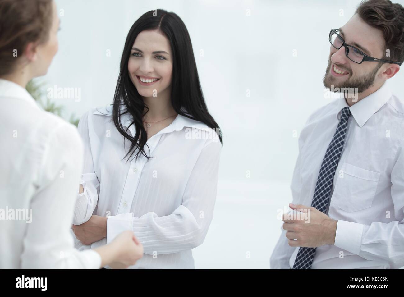close-up of company employees in the office Stock Photo - Alamy