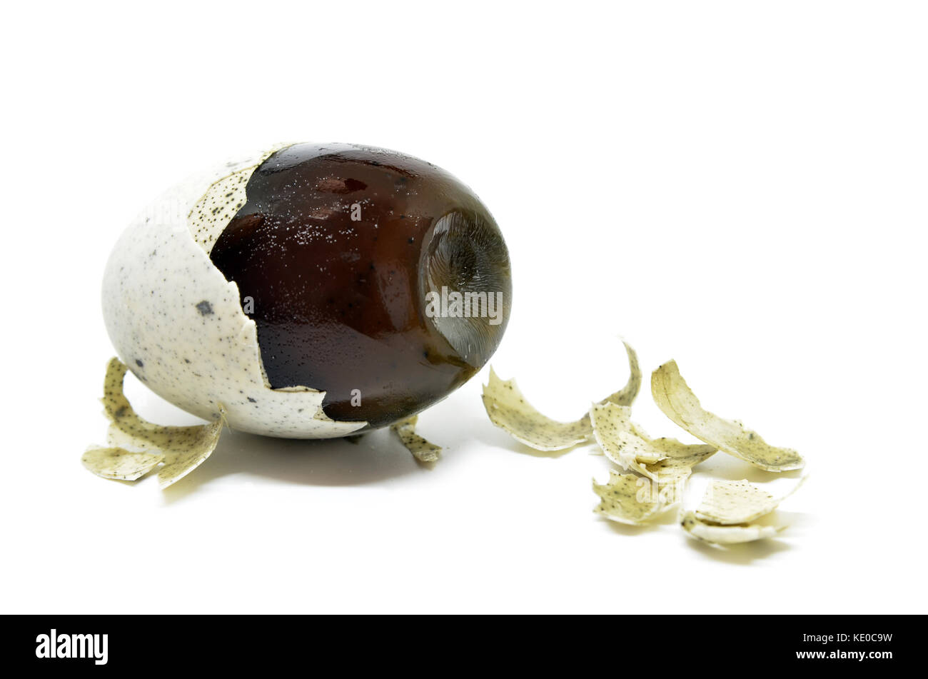 Chinese century eggs isolated on white background Stock Photo - Alamy