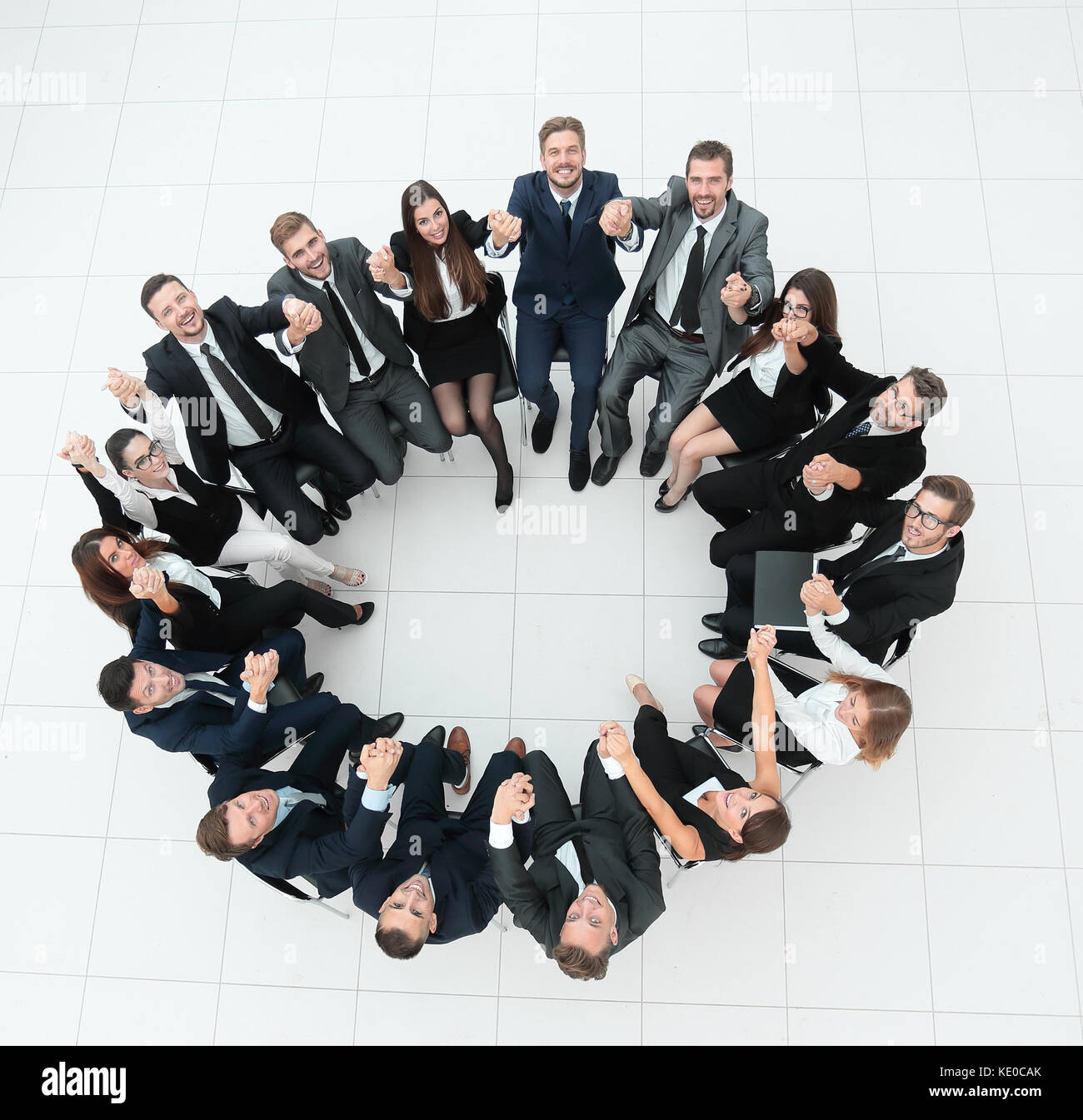 concept of team building .large successful business team sitting in a ...