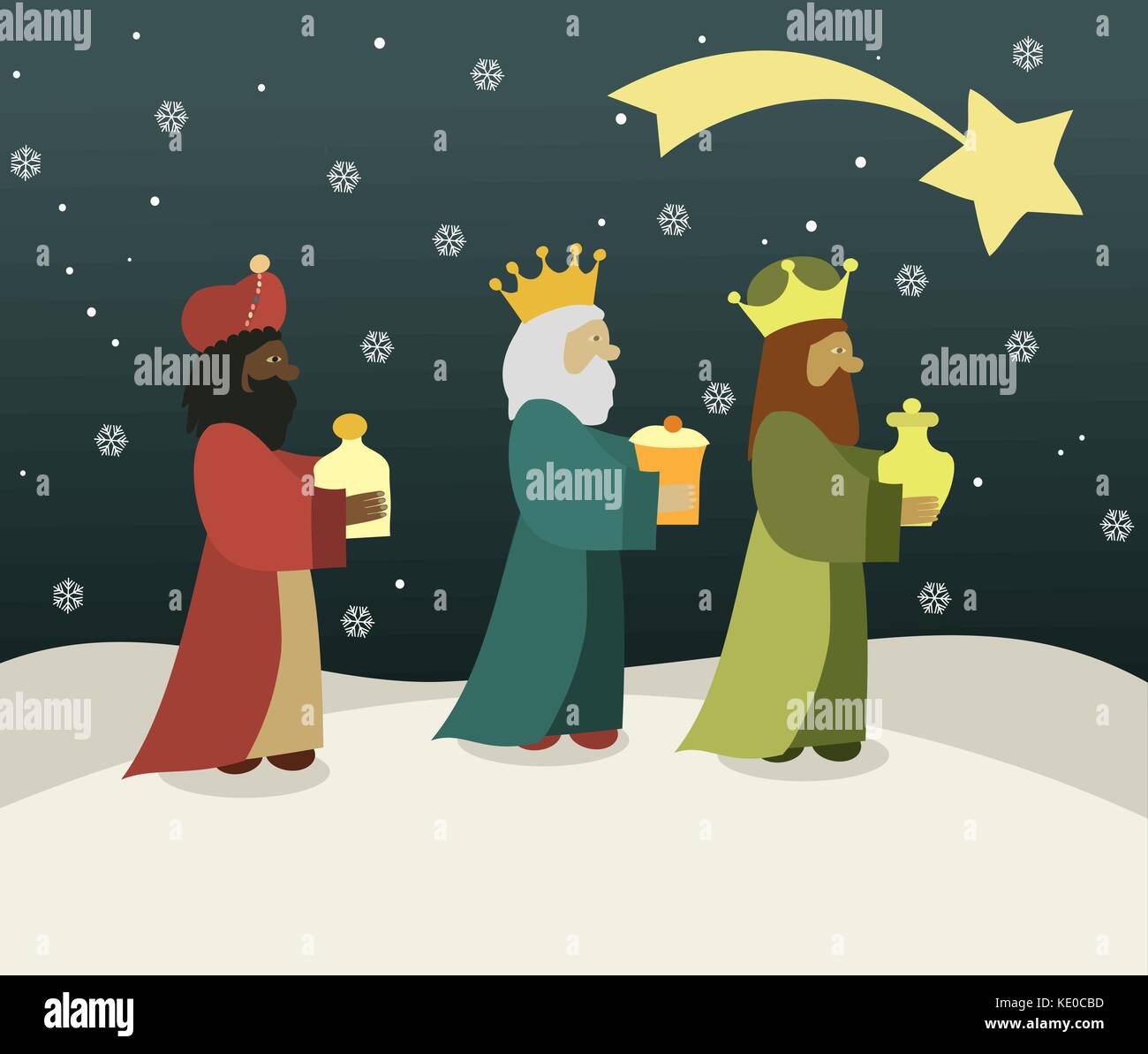 Three Wise Men, the three Kings, Melchior, Gaspard and Balthazar Stock ...