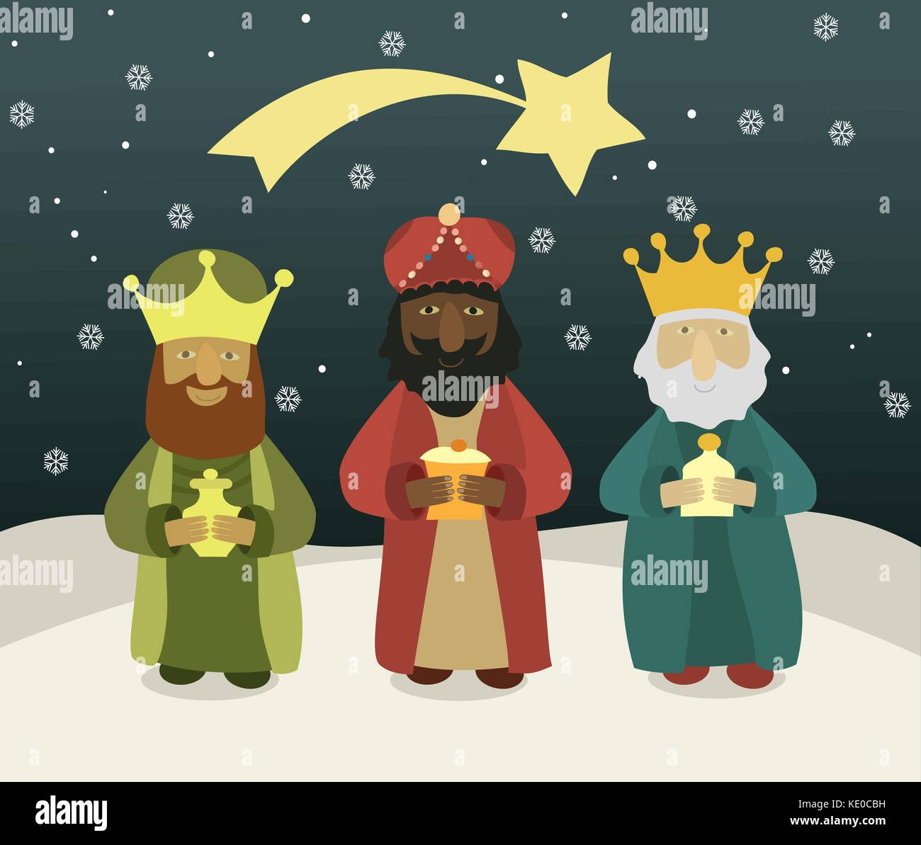 Three Wise Men, the three Kings, Melchior, Gaspard and Balthazar Stock ...