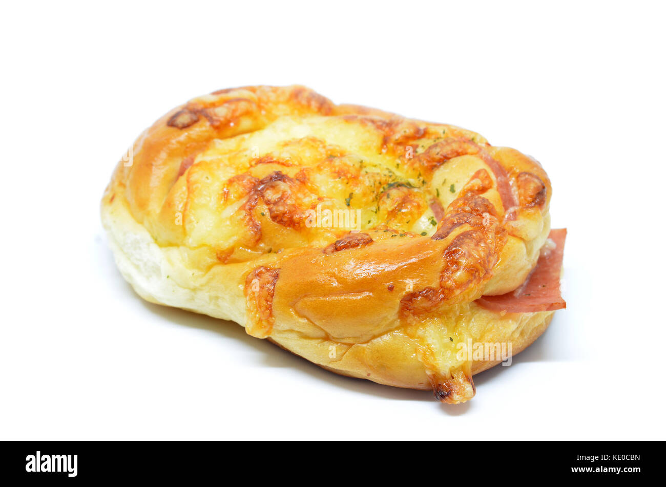 Beautiful ham cheese bun isolated on white background Stock Photo - Alamy