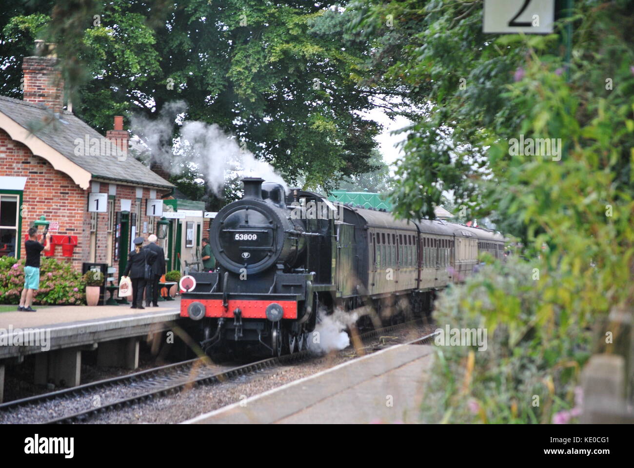 53809 7F historic steam train at holt station on the North Norfolk ...