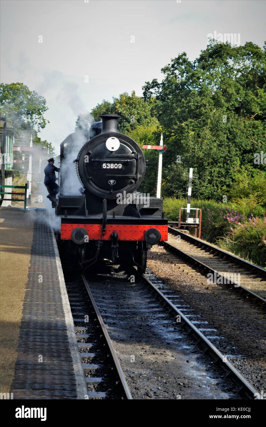 53809 7F historic steam train at holt station on the North Norfolk ...