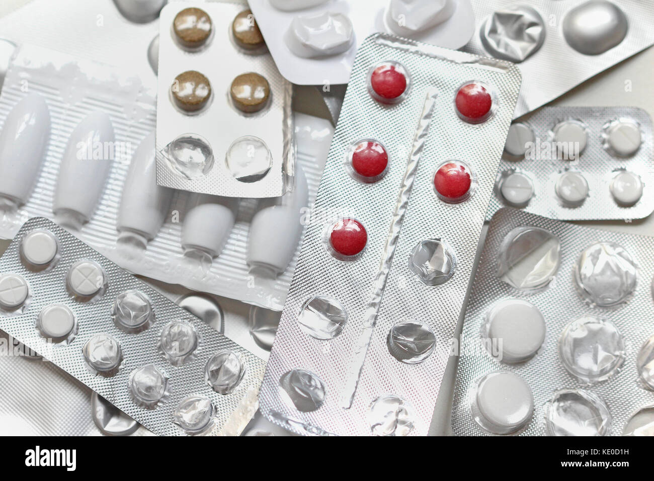 Large pile of half used prescription drugs blisters Stock Photo - Alamy
