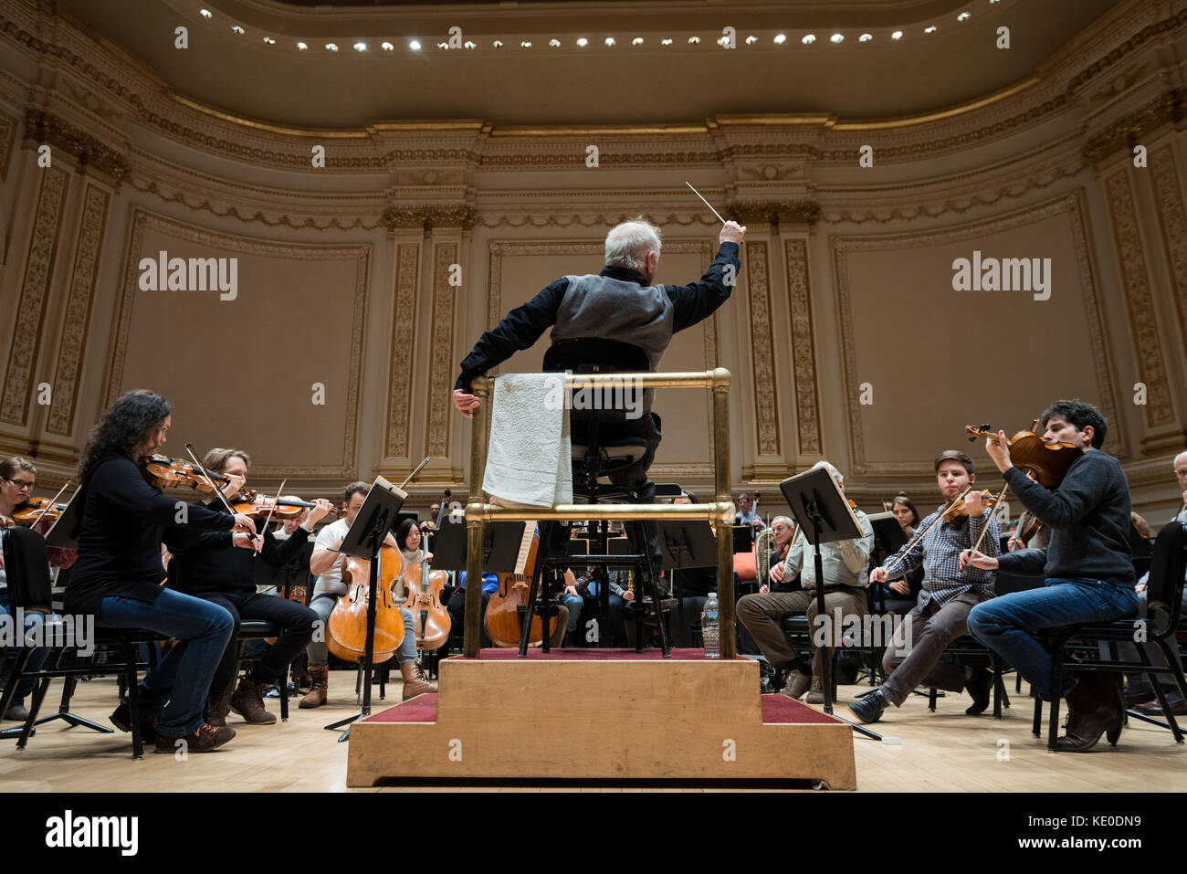 New York, USA. 23rd Jan, 2017. Conductor Daniel Barenboim leads the ...