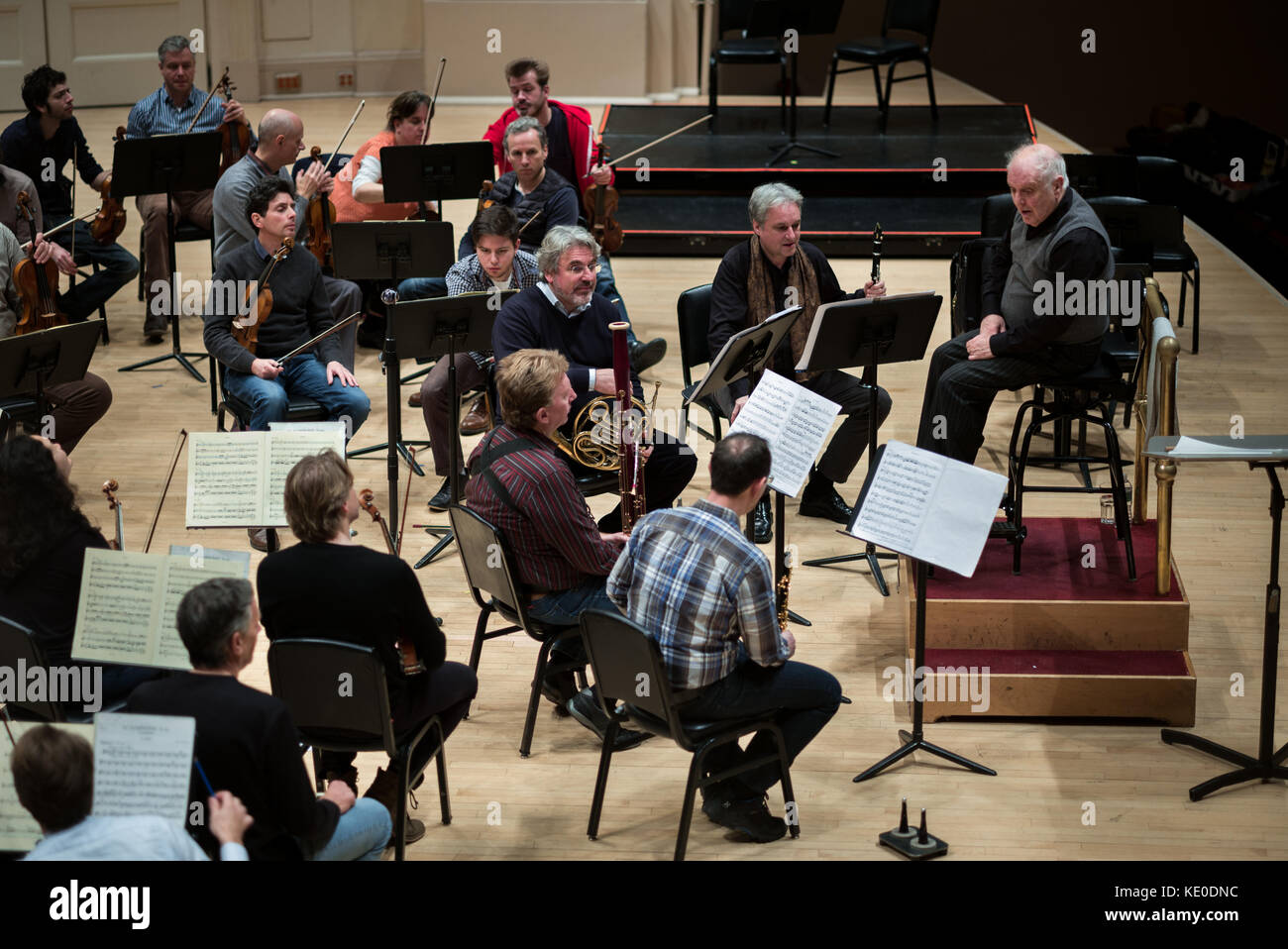 New York, USA. 23rd Jan, 2017. Conductor Daniel Barenboim leads the ...