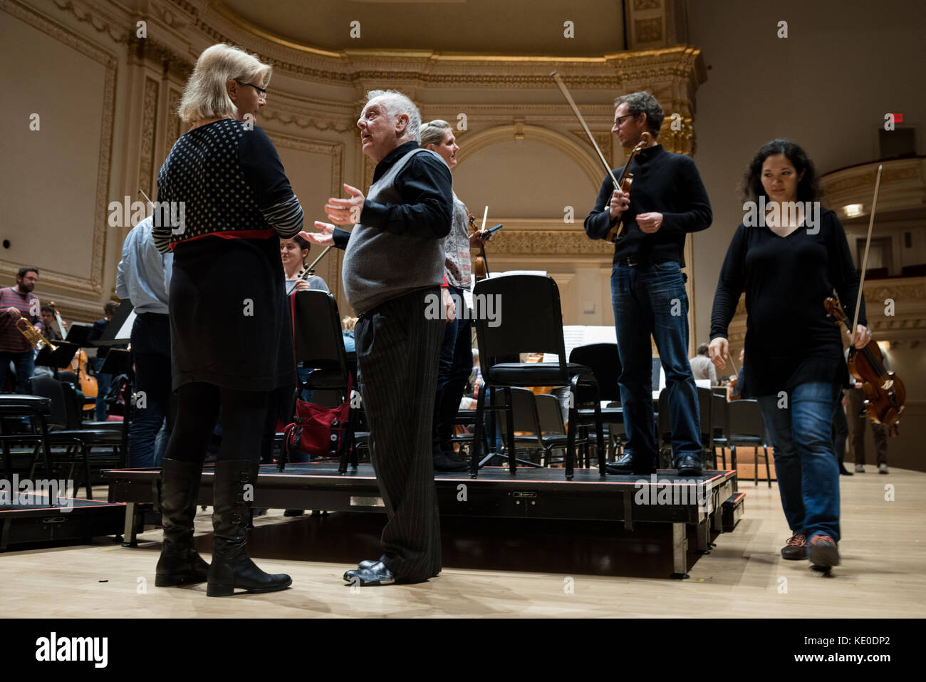 New York, USA. 23rd Jan, 2017. Conductor Daniel Barenboim leads the ...